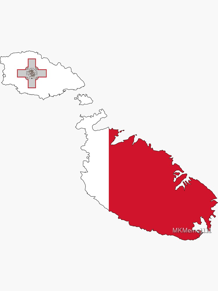 "Malta Flag map Malta Independence Day Gift for Proud Maltese" Sticker ...