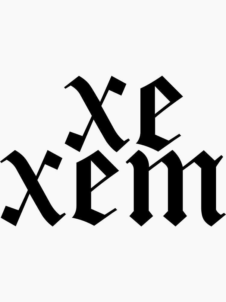 "xe/xem gothic pronouns " Sticker for Sale by laiasofia | Redbubble
