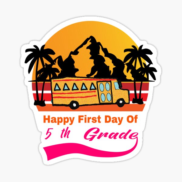 "Colorful 5th Grade Kids - Happy First Day of Fifth Grade-Fiftth Grade ...