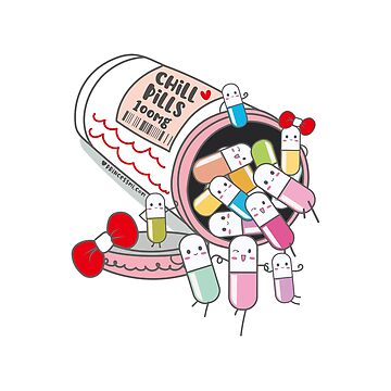 "chill pills cute pills cartoon" Photographic Print for Sale by ...