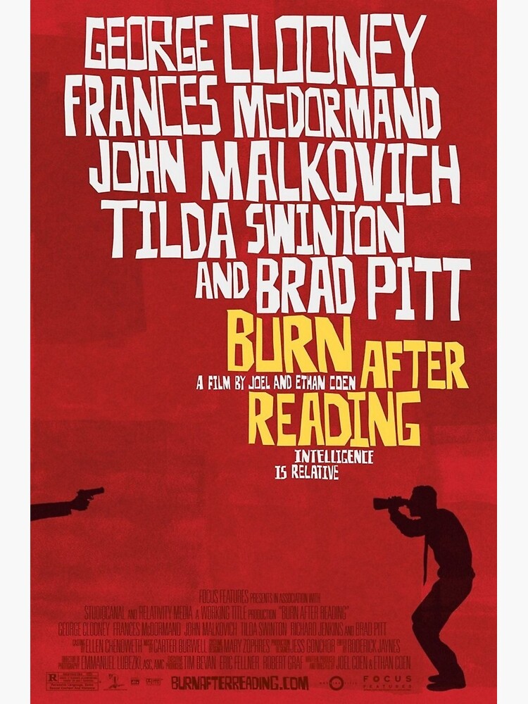 "Burn After Reading Movie Poster " Poster for Sale by tgodforbh | Redbubble