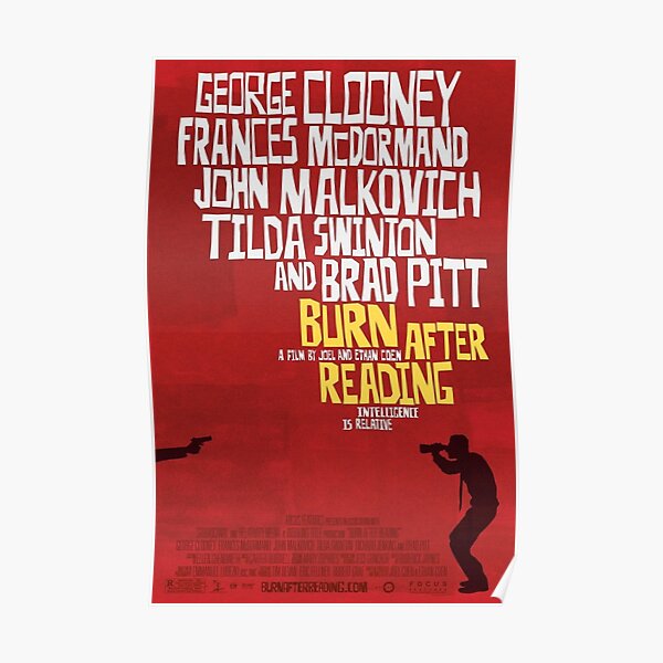 "Burn After Reading Movie Poster " Poster for Sale by tgodforbh | Redbubble