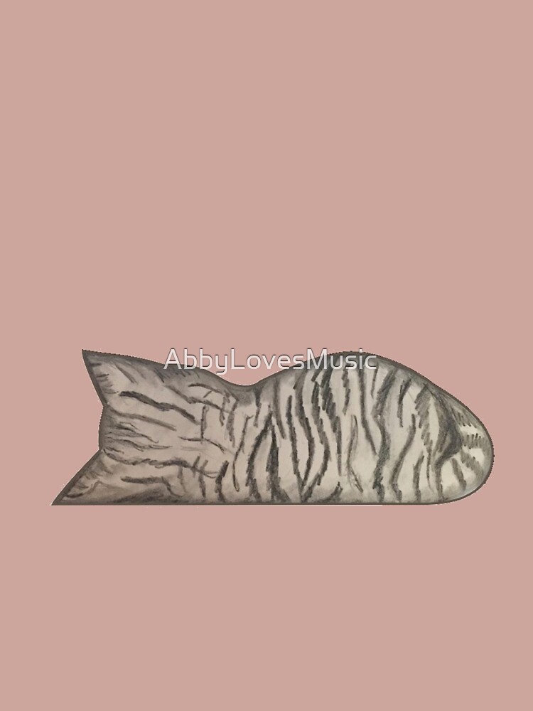 "Cute Cat Flopped Over Pencil Drawing" Art Print by AbbyLovesMusic ...