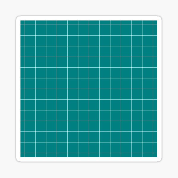 "Windowpane Check Grid (white/teal)" Sticker for Sale by designminds ...