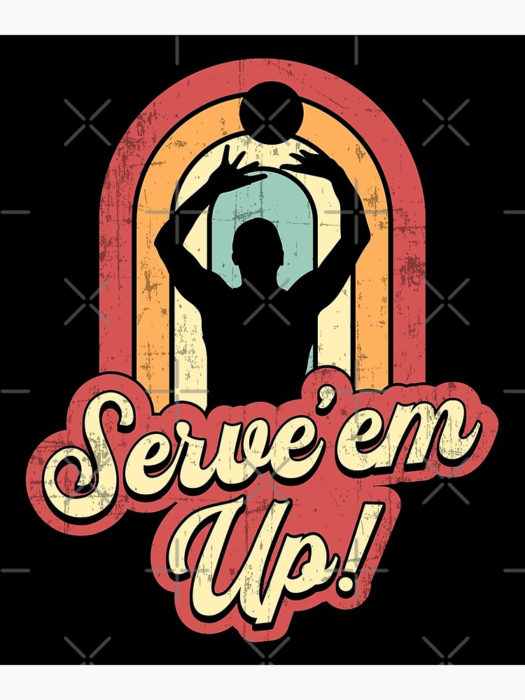 "Volleyball Serve'em up Beach Volleyball Player" Poster for Sale by ...