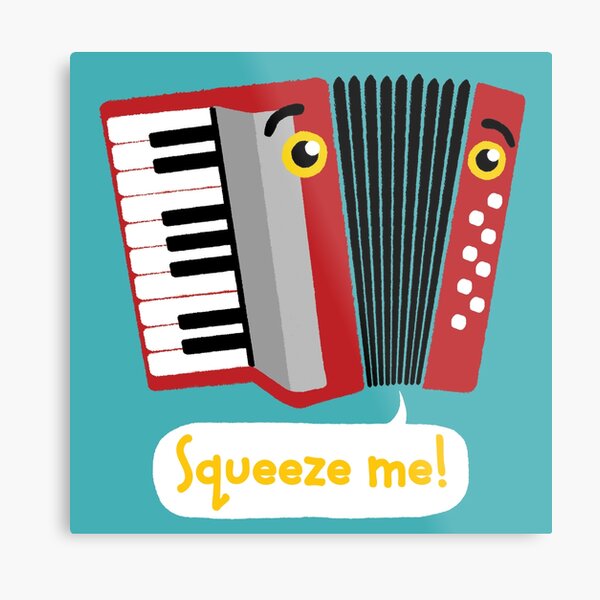 Lámina metálica «Acordeón de dibujos animados - ¡Apriétame!» de ...