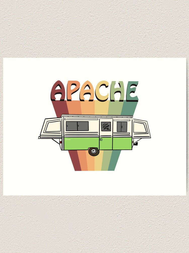 "Apache Ramada Pop Up Camper Light Green 1972 " Art Print for Sale by ...