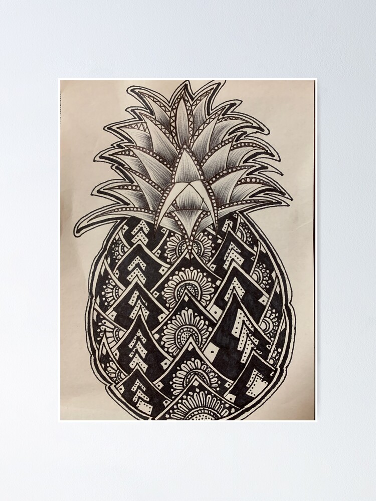 "Zentangle pineapple " Poster for Sale by JSdrawingz | Redbubble