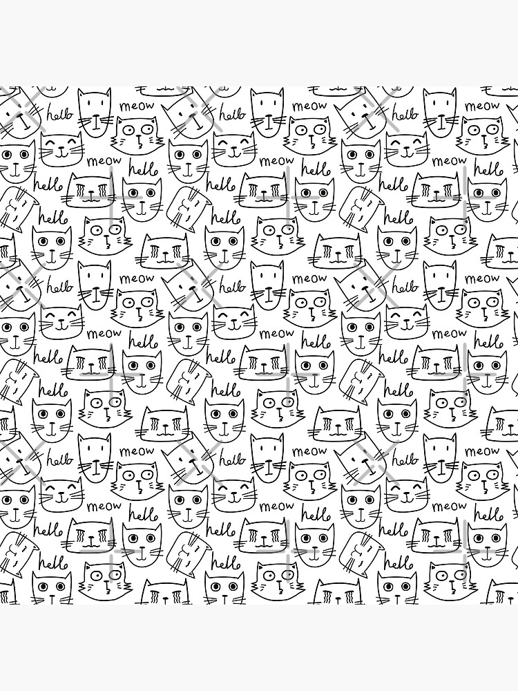 "Hello Meow Doodle" Poster for Sale by With-Odin | Redbubble