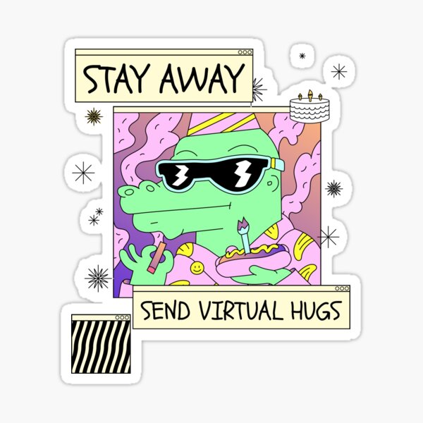 "Quarantine Virtual Hugs " Sticker for Sale by getitend | Redbubble