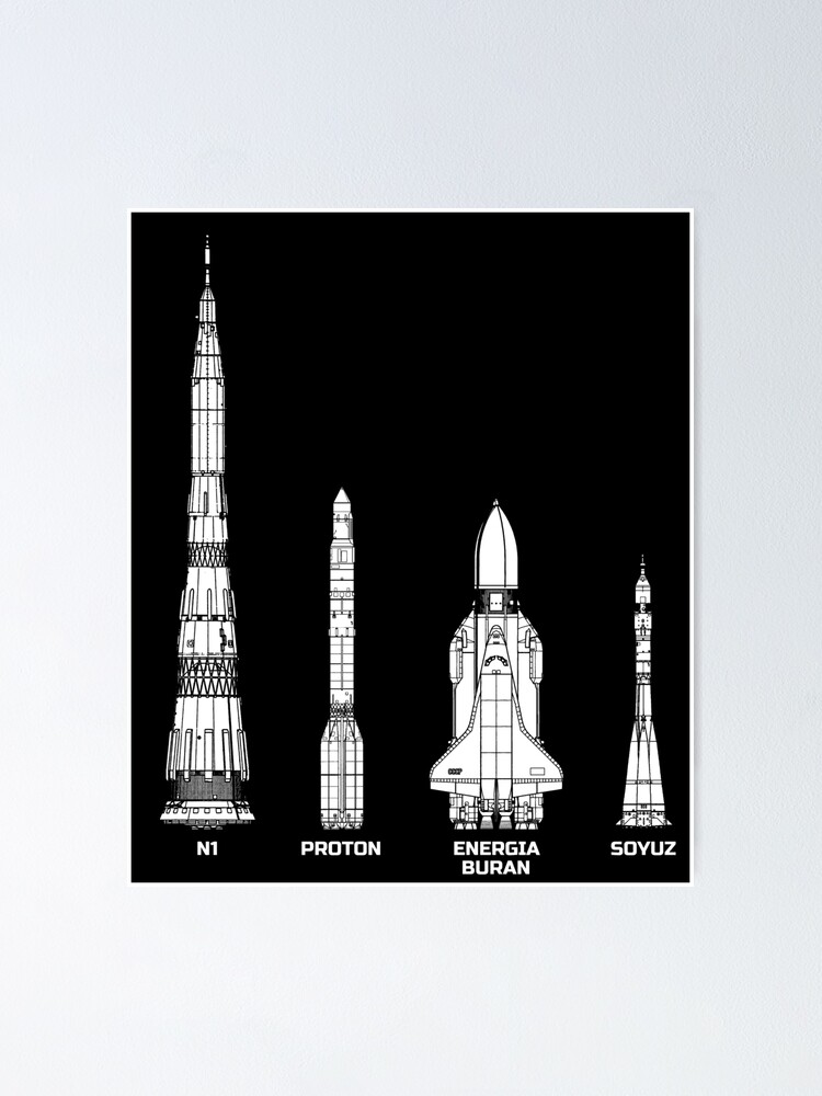 Poster « N1 Proton Bourane Soyouz Fusée Union Soviétique », par ...