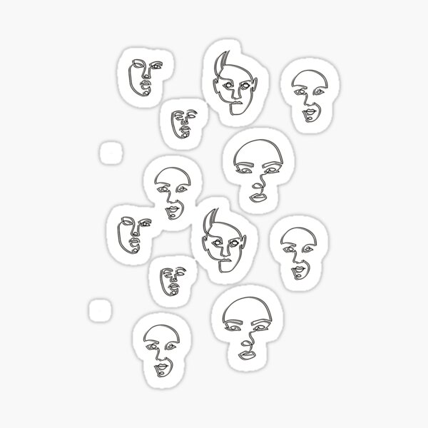 "faces" Sticker for Sale by Moleworld1 | Redbubble
