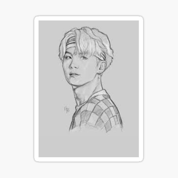 "suga drawing" Sticker for Sale by houdazzami | Redbubble