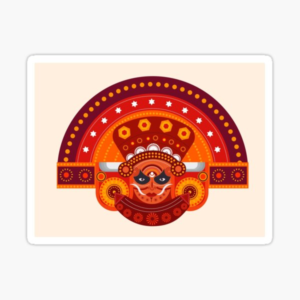 "Theyyam" Sticker for Sale by PrintedLeaves | Redbubble