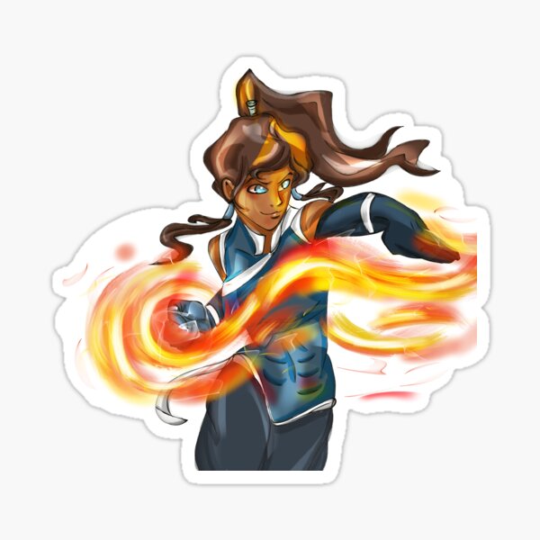 "Korra firebending " Sticker for Sale by vibingcolorshop | Redbubble