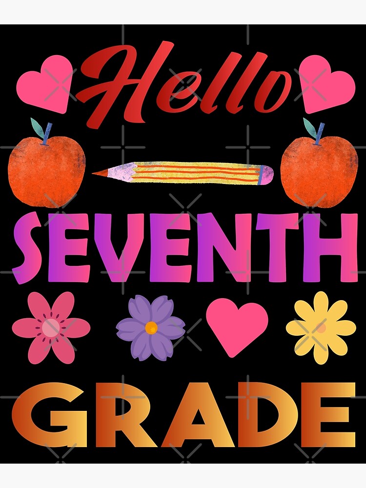 Lámina fotográfica «Feliz primer día de séptimo grado - Regalo colorido ...