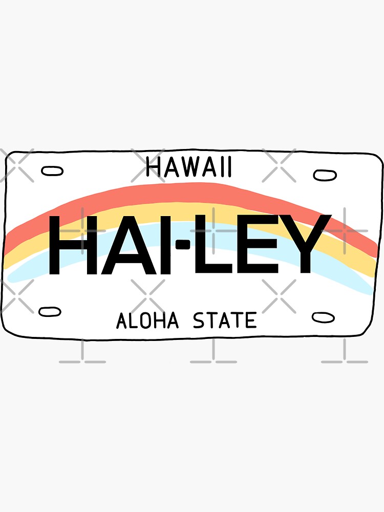 "Hailey Name License Plate" Sticker for Sale by Hannah-Hutch | Redbubble
