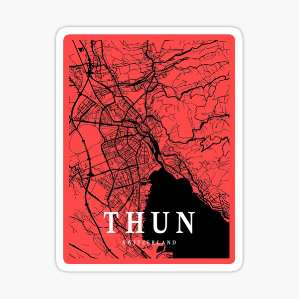 "Map of the city of Thun | Bernese Oberland" Sticker for Sale by ...