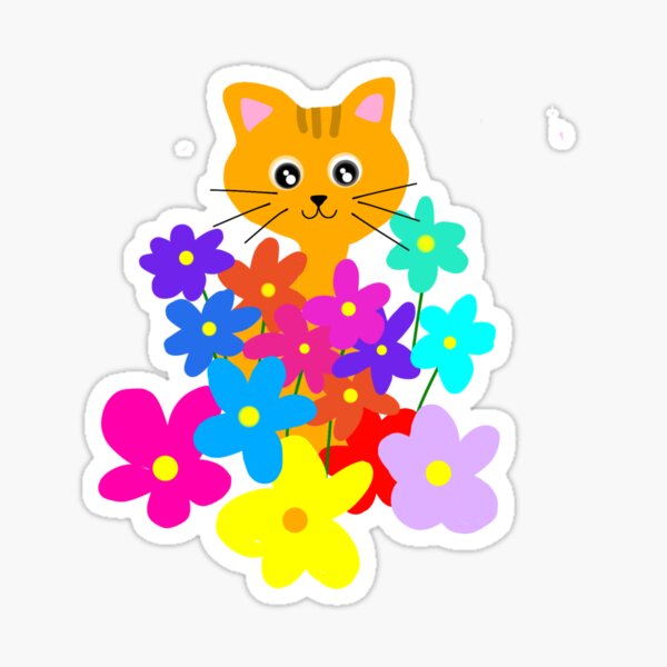 "Flushed cat" Sticker for Sale by ttuki | Redbubble