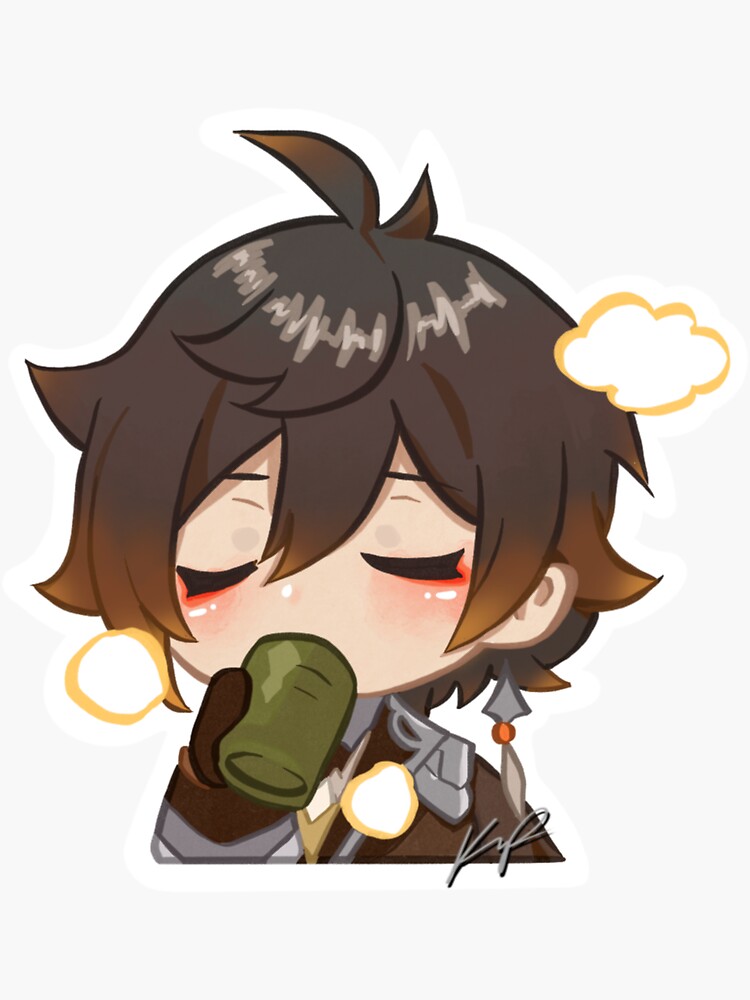"chibi zhongli :)" Sticker for Sale by kpcreates | Redbubble