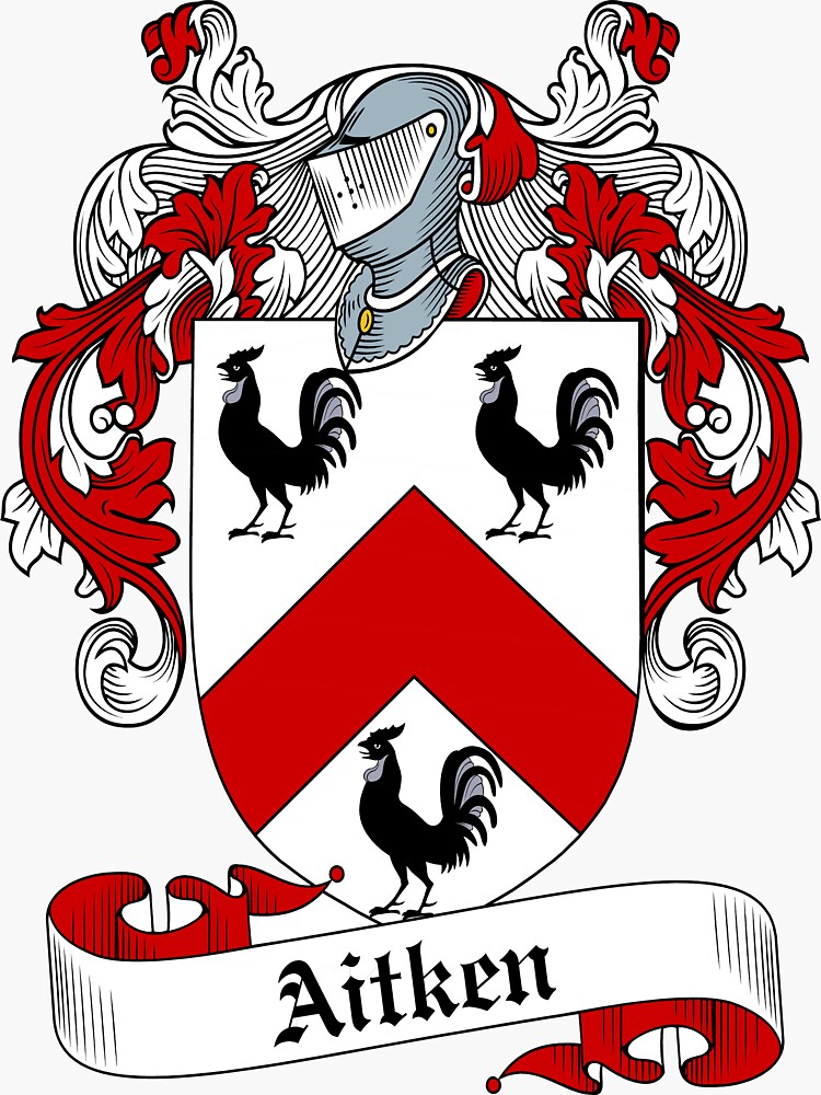"Aitken" Sticker for Sale by HaroldHeraldry | Redbubble