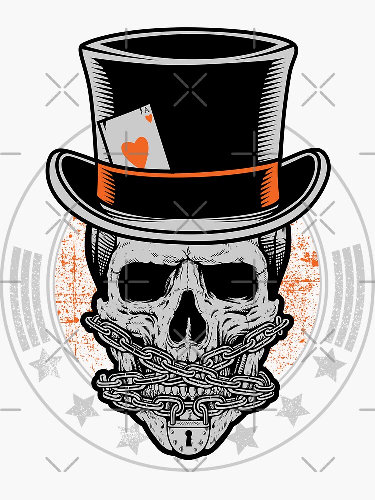 "Skull Poker Face" Sticker for Sale by infleims | Redbubble
