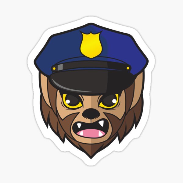 "POLICE WEREWOLF" Sticker for Sale by Vableworks | Redbubble
