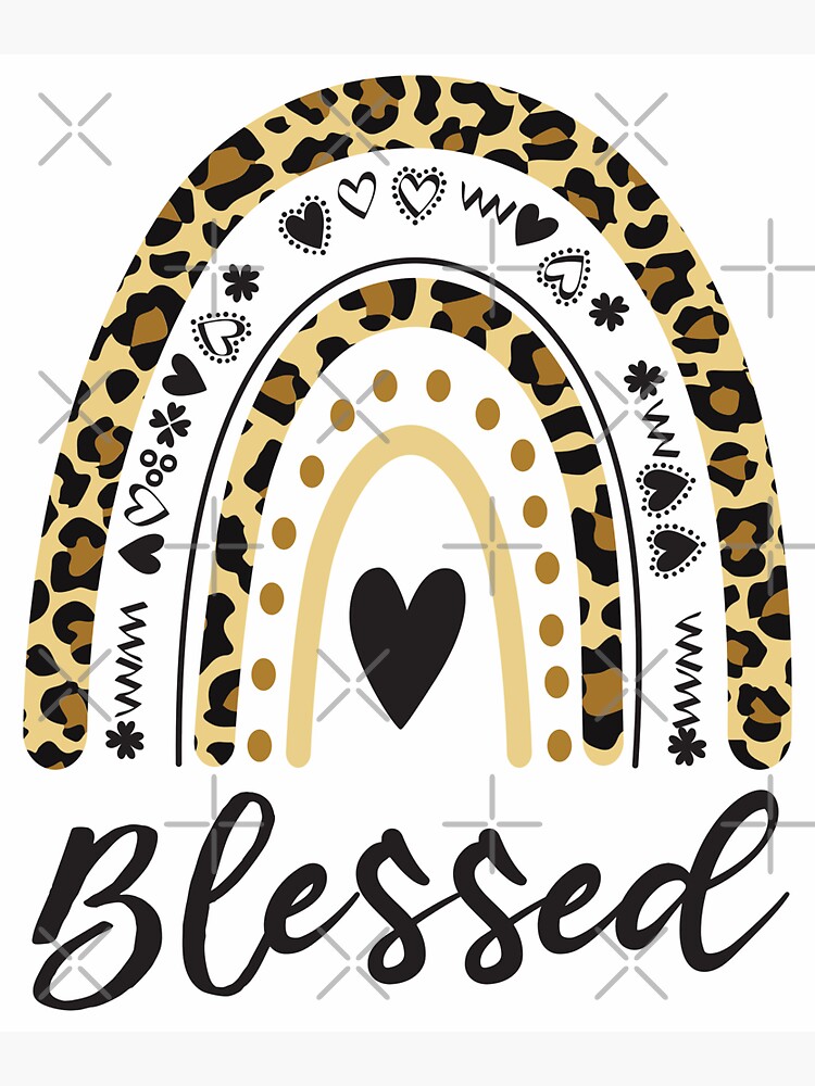 "Boho Leopard Rainbow Blessed - Boho Rainbow" Sticker for Sale by ...