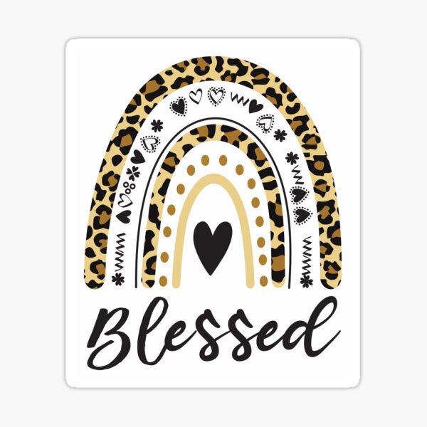 "Boho Leopard Rainbow Blessed - Boho Rainbow" Sticker for Sale by ...