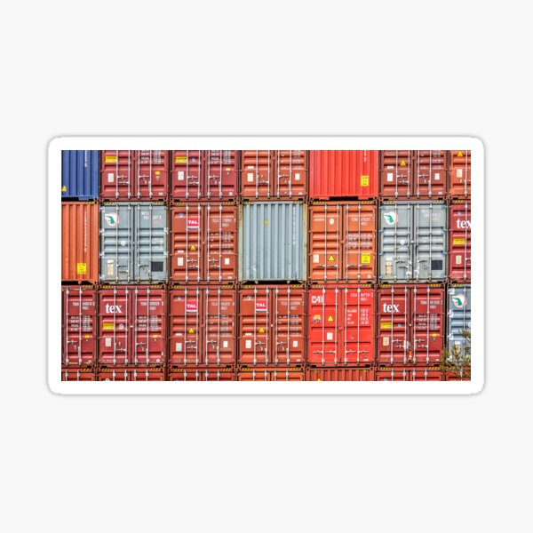 "The Stacked Shipping Containers" Sticker for Sale by sjphotocomau ...
