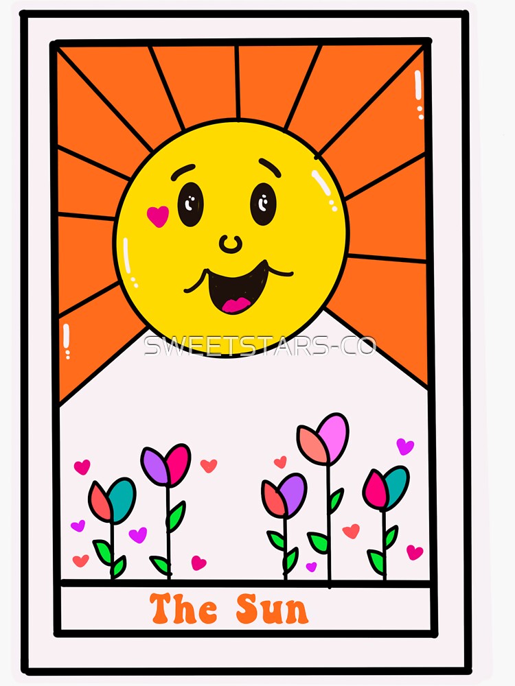 "Smiling Sun Card Design" Sticker for Sale by SWEETSTARS-CO | Redbubble