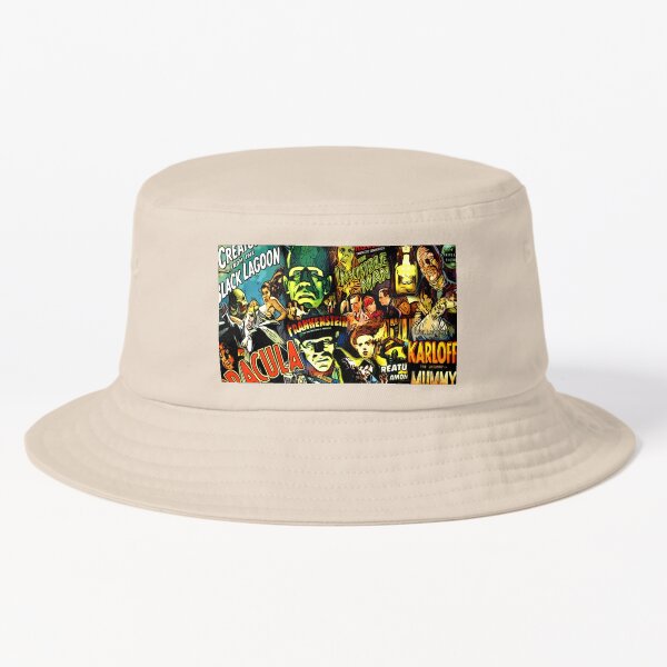 "Horror cult universal monsters movies face mask" Bucket Hat for Sale ...