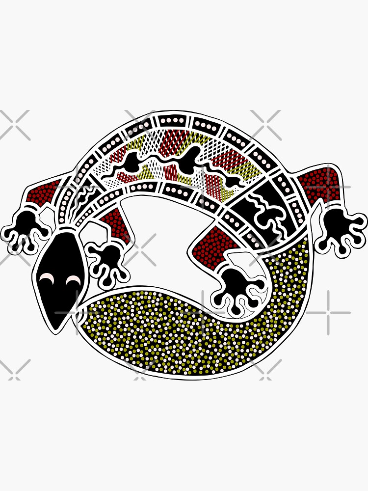 "Authentic Aboriginal Art - The Gecko" Sticker for Sale by HogarthArts ...