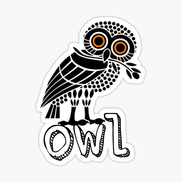 "Athenian owl,athenian,athena,owl,logo,logo owl " Sticker for Sale by ...