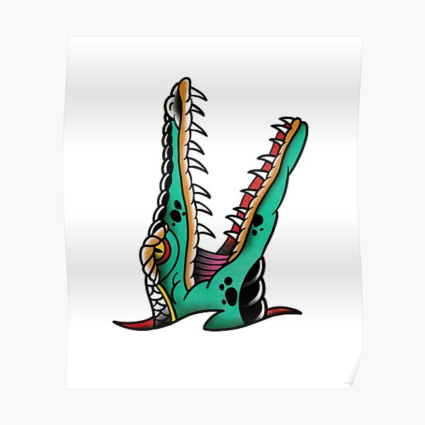 "Gator - Neo Traditional Tattoo" Poster for Sale by MomoLengkong ...