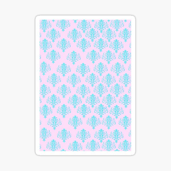 " Lacey sea shell pink and aqua jacquard pattern design" Sticker for ...