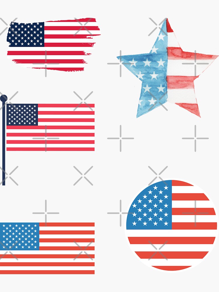 "United States Flag Stickers" Sticker by Pstawicki | Redbubble