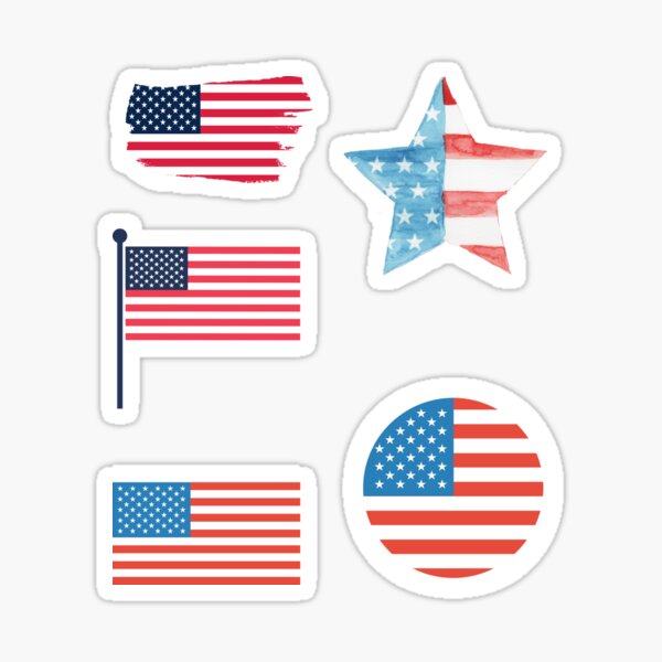 "United States Flag Stickers" Sticker by Pstawicki | Redbubble