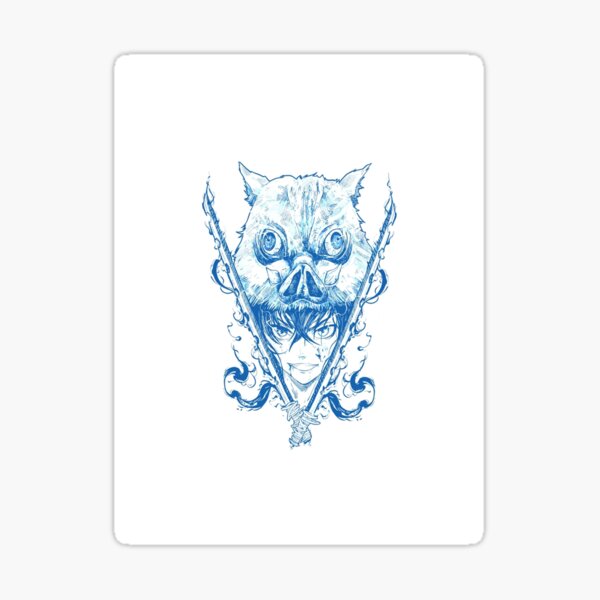 "Demon Slayer Manga Design Inosuke Art" Sticker by OraAnne9 | Redbubble
