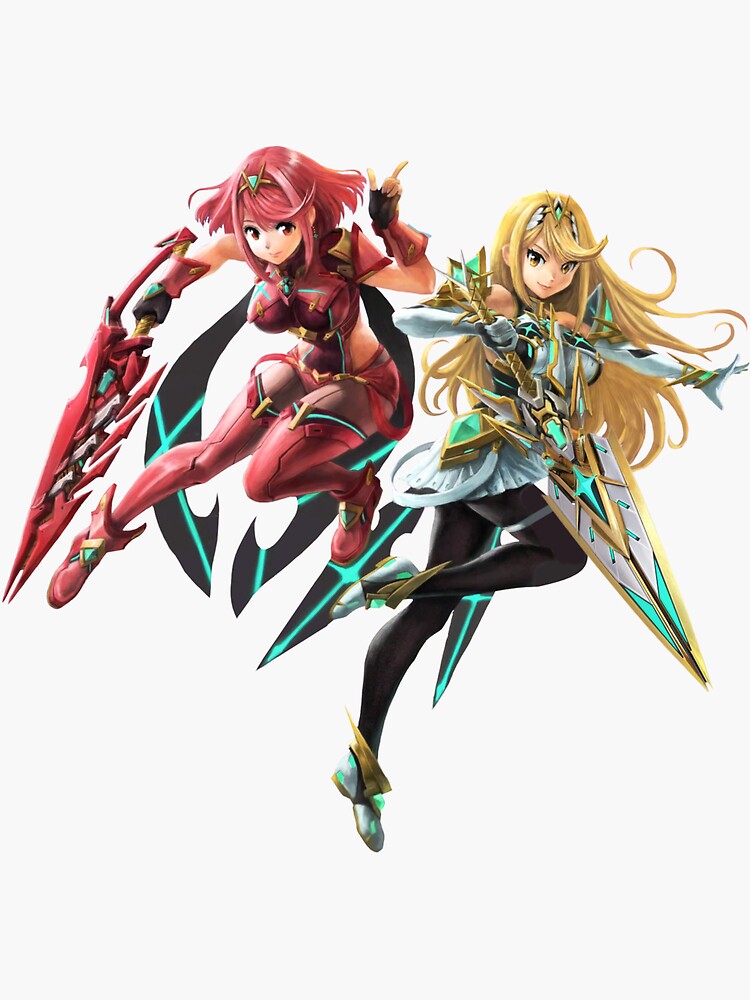 "Pyra/Mythra Xenoblade 2" Sticker for Sale by CreamCheese2036 | Redbubble