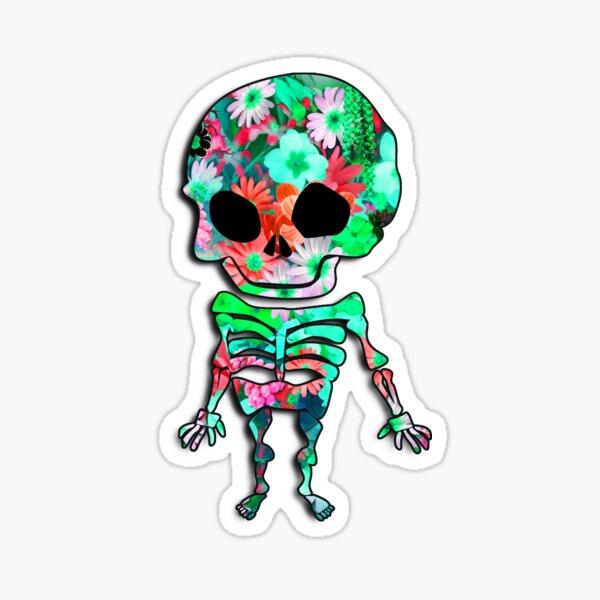 "floral baby skeleton " Sticker for Sale by SmilingTees | Redbubble