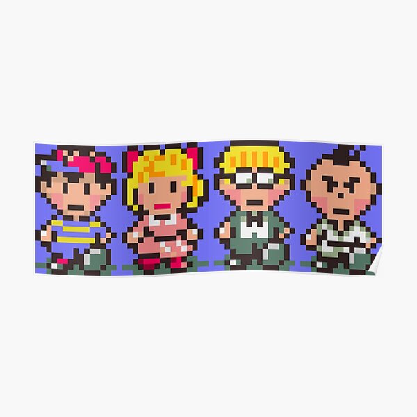"Earthbound Party Member Sprites" Poster by SpriteGuy95 | Redbubble