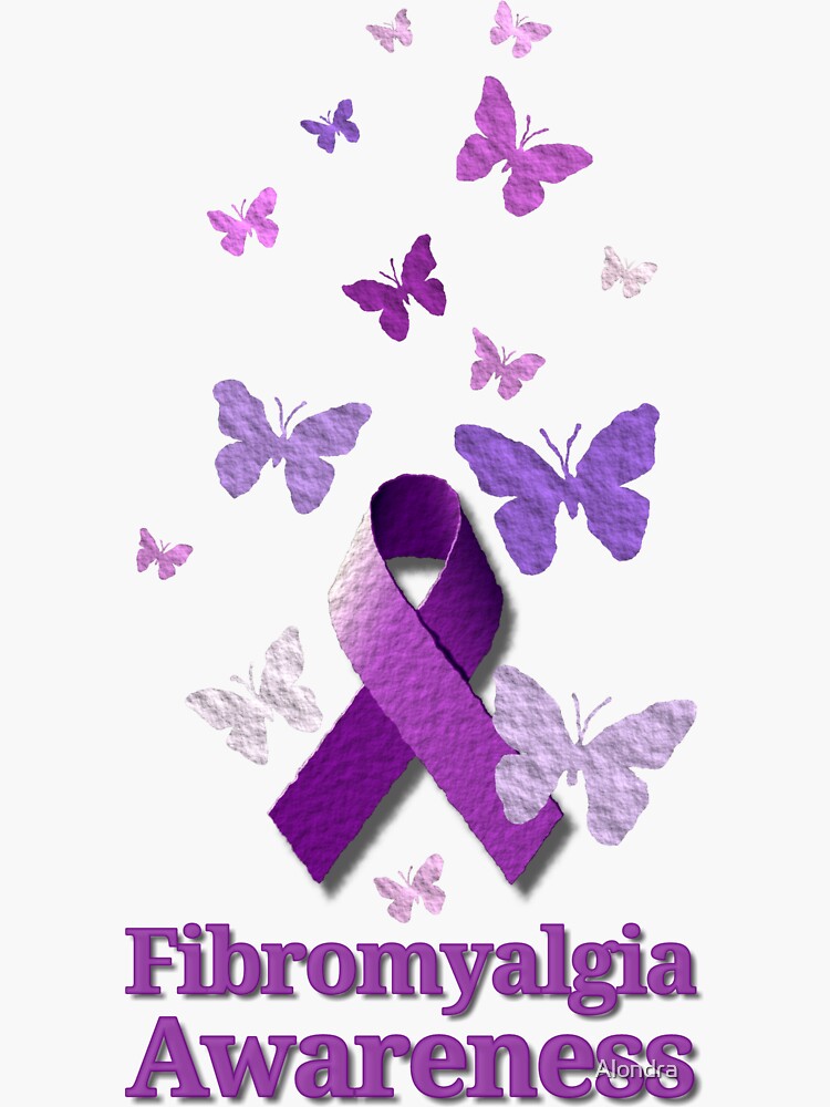 "Purple Awareness Ribbon: Fibromyalgia " Sticker for Sale by Alondra ...