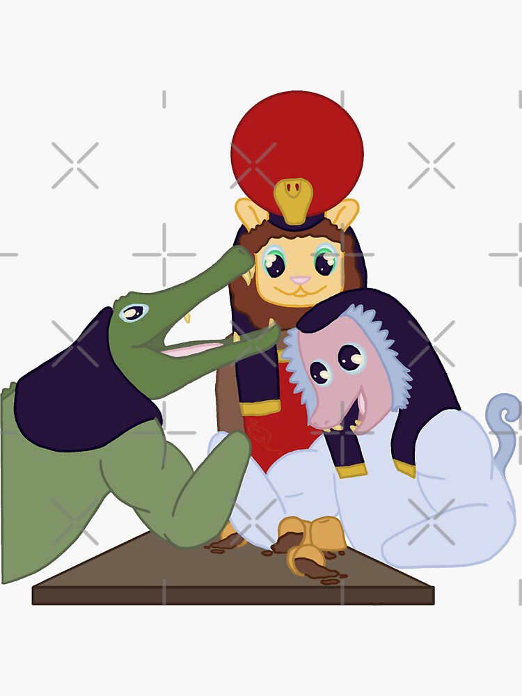 "Chibi Babi, Sobek, and Sekhmet" Sticker for Sale by Shinificent ...