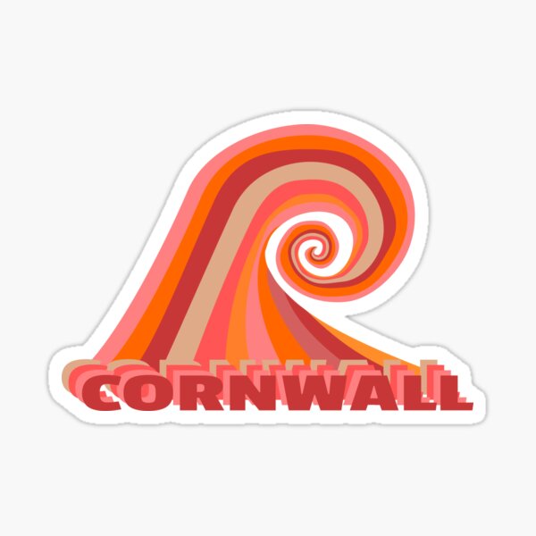"Retro Wave Cornwall" Sticker for Sale by cashewdays | Redbubble