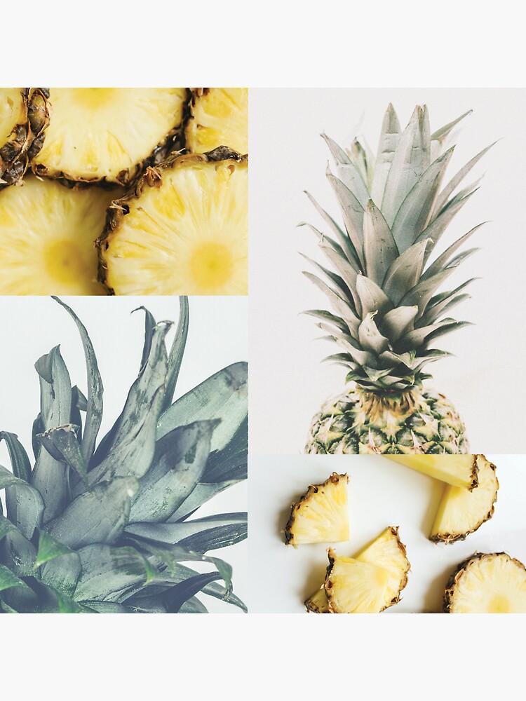 "Pineapple Photo Collage Abstract Patterns on Ceramic Tile" Sticker for ...