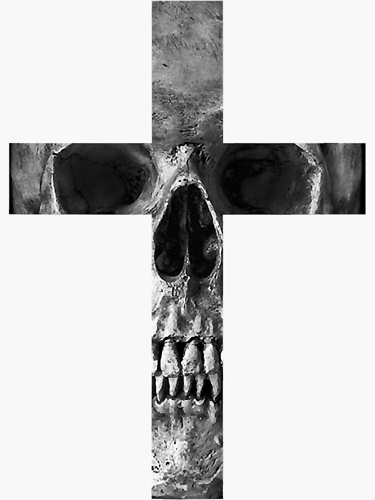 "Simple Death Skull Cross Scary Bone" Sticker for Sale by BundlerVq ...