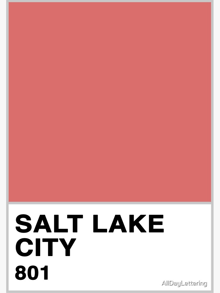 "Salt Lake City Pantone - Area Code 801 Sticker" Sticker for Sale by ...