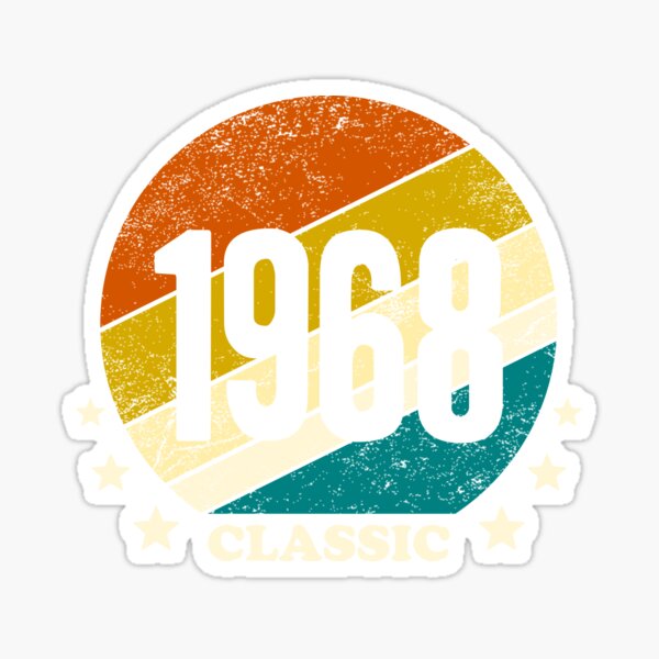 "Classic Vintage 1968" Sticker for Sale by alviansyah02 | Redbubble