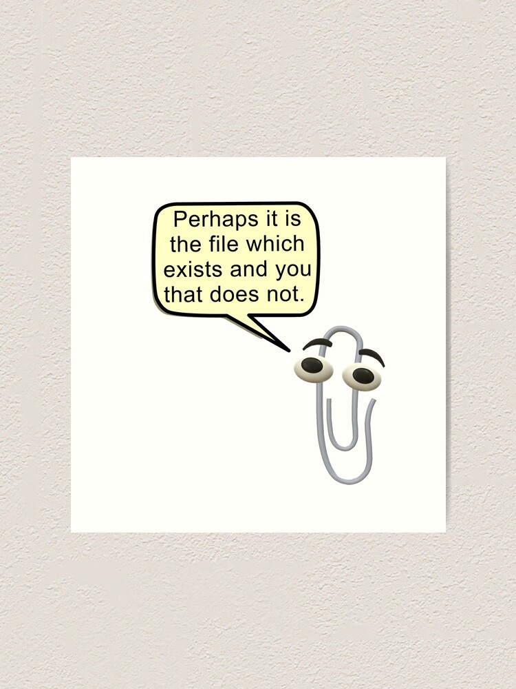 "Microsoft Clippy Philosophy Sticker Meme Sticker" Art Print for Sale ...